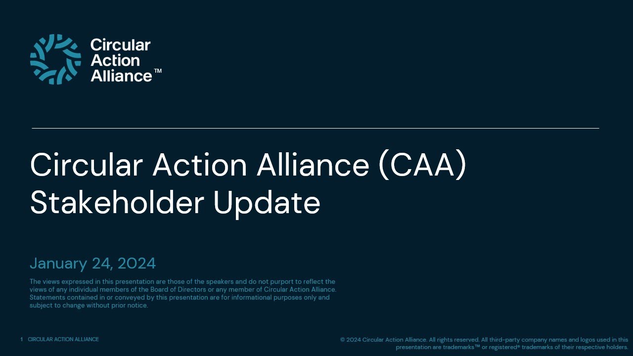 Circular Action Alliance Stakeholder Webinar - YouTube