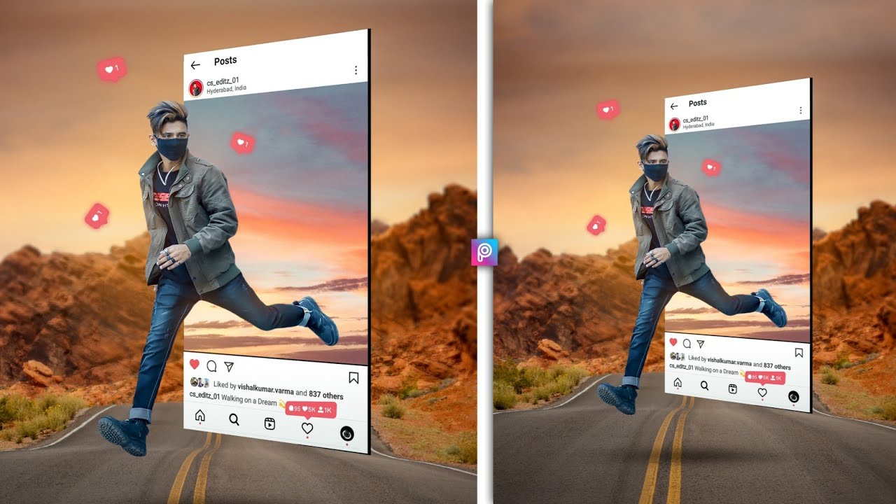 How to Edit Instagram 3D Pop Out Photo Editing Tutorial in Picsart ...