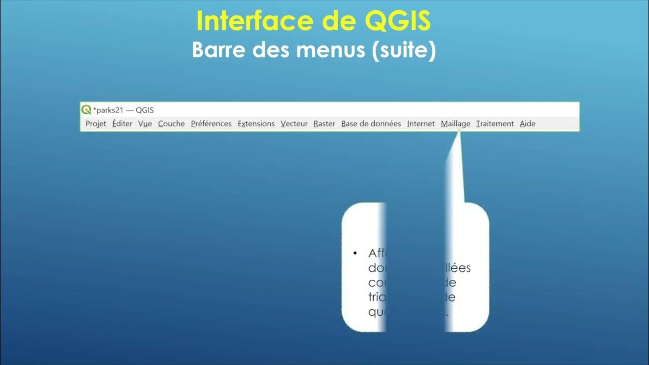 QGIS: barre des menus - YouTube