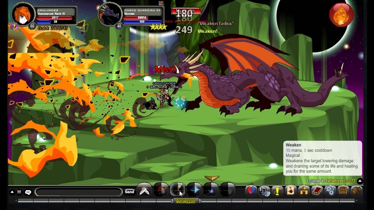 =AQW= Solo Chaos Guardian Dragon(Necromancer) + Enhancements - YouTube