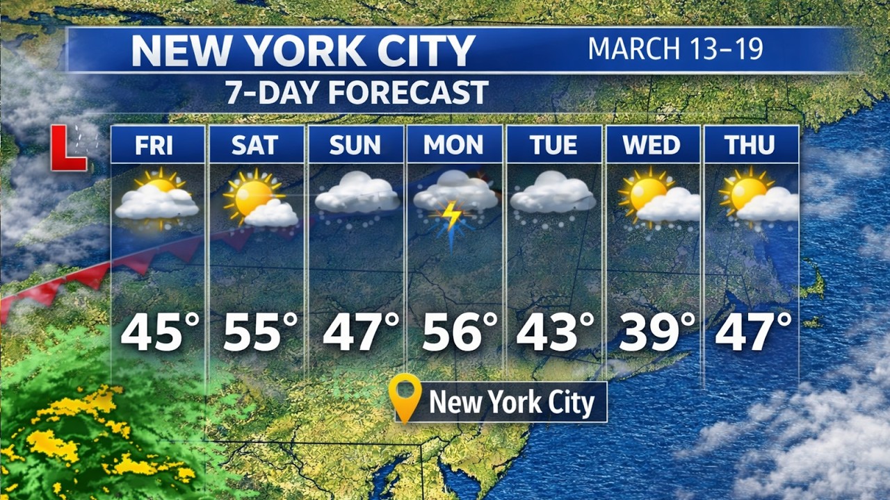 New York City 7-Day Weather Forecast | March 13–19 - YouTube