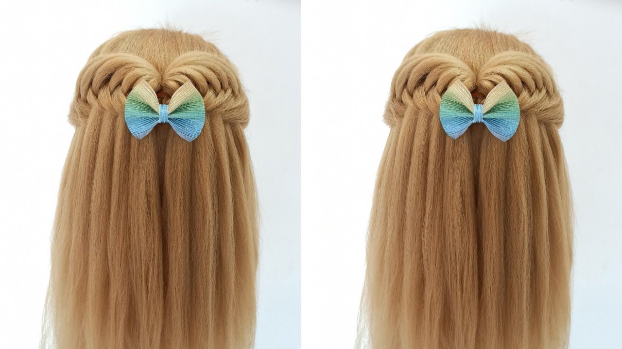 simple & cute back hairstyle // open hairstyle // easy hairstyle ...
