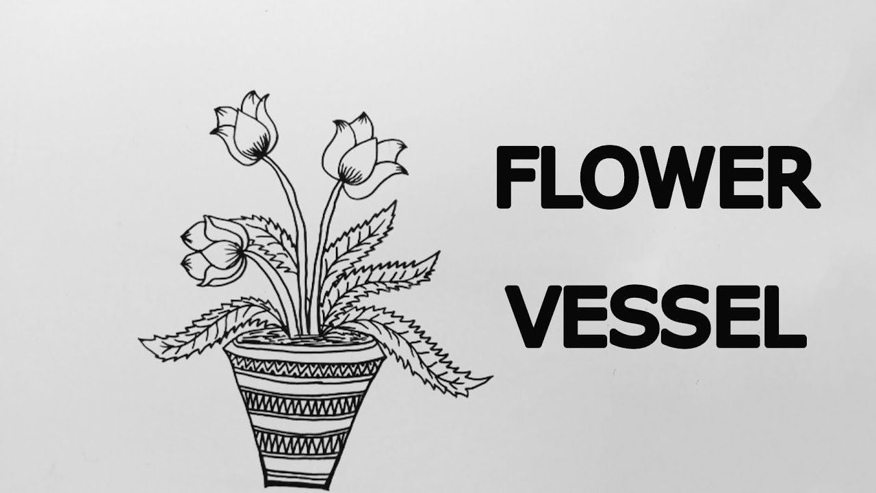 How to draw a beautiful flower vessel 🏺/simple art #drawing - YouTube