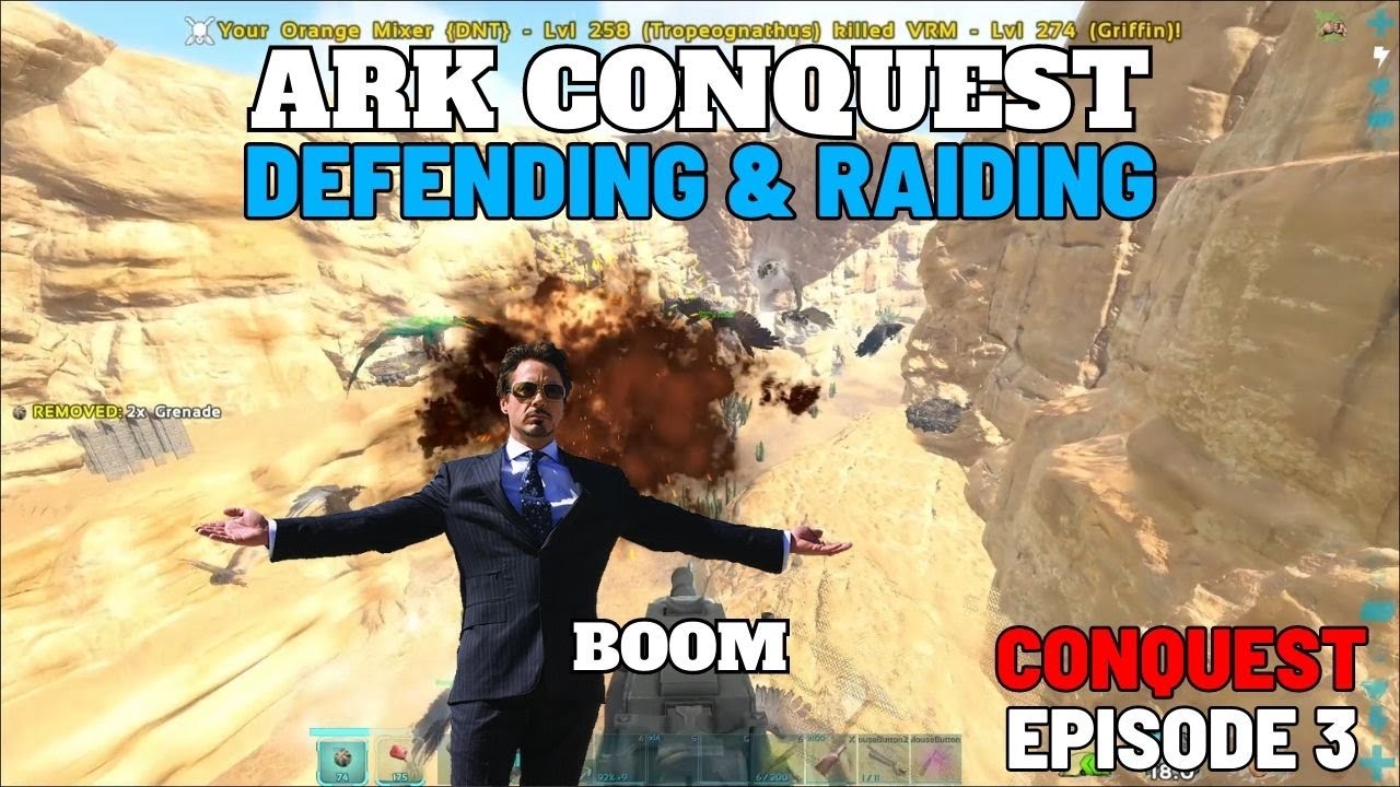 ARK Conquest | Episode 3 | Clapping Bobs While Defending & Raiding ...
