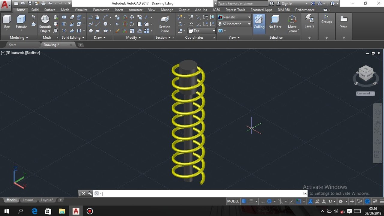 How to make a Shockbreaker in AutoCAD 3D PART 2 - YouTube