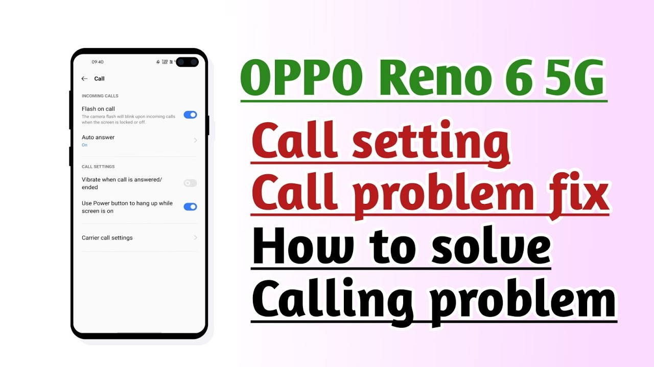 OPPO Reno 6 5G Call setting Call problem fix How to solve calling ...