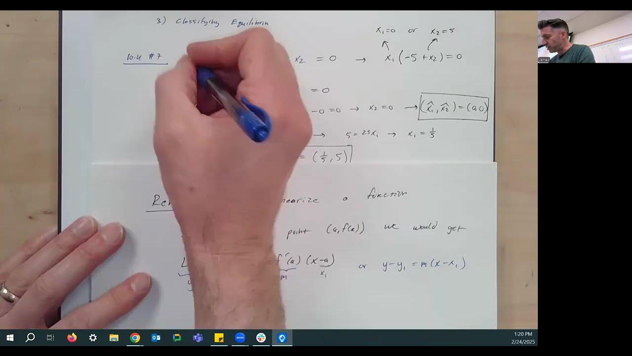 Co-17C 2-24-25: Linearizing Systems of Non-Linear DiffEq's and Finding/Classifying Equilibria ...