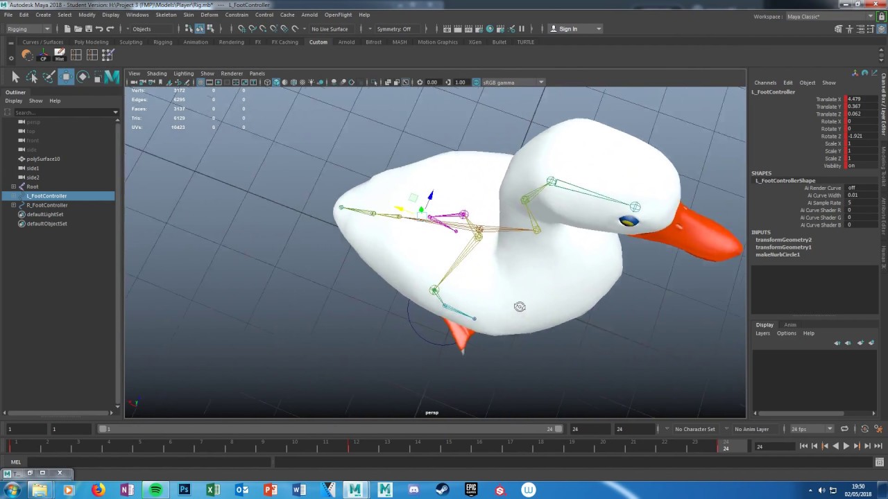 Duck Walk Cycle2 - YouTube