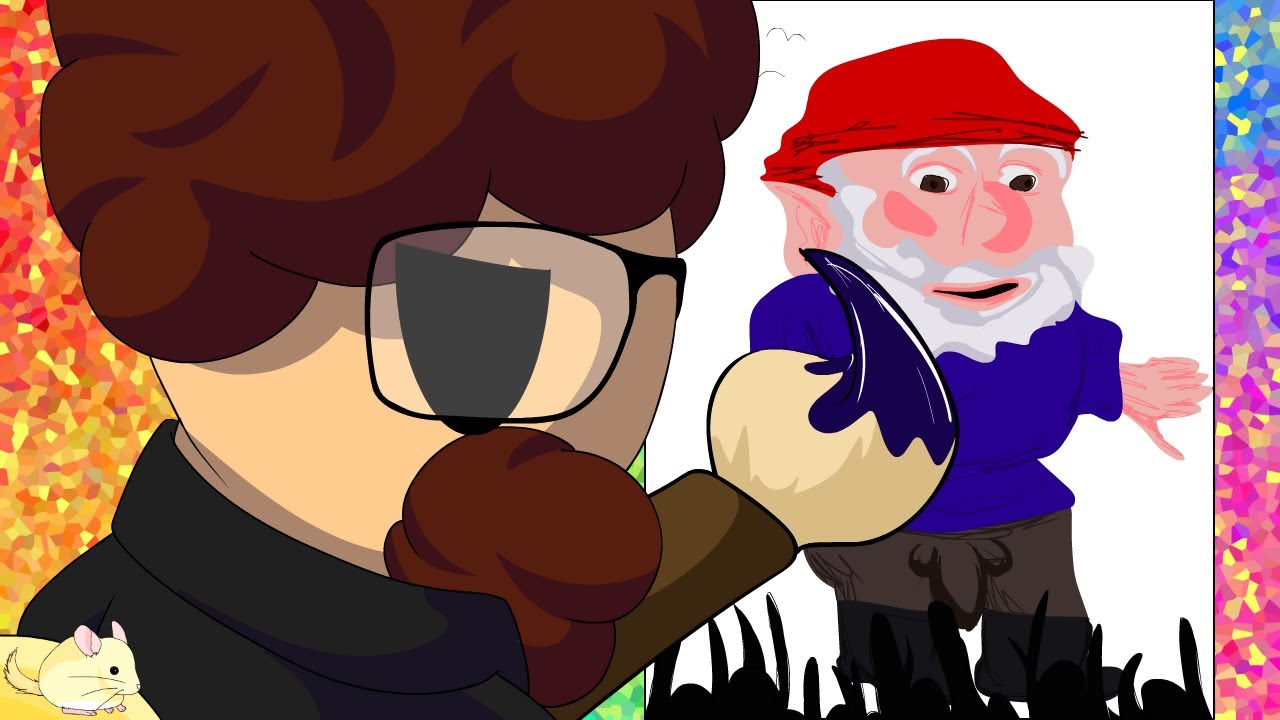 Miniladd animated! Bob Ross paints the Gnome... - YouTube