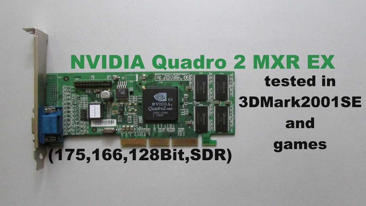 NVIDIA Quadro 2 MXR EX tested in 3DMark2001SE and games - YouTube