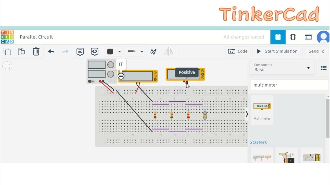 Parallel circuit using TinkerCad - YouTube