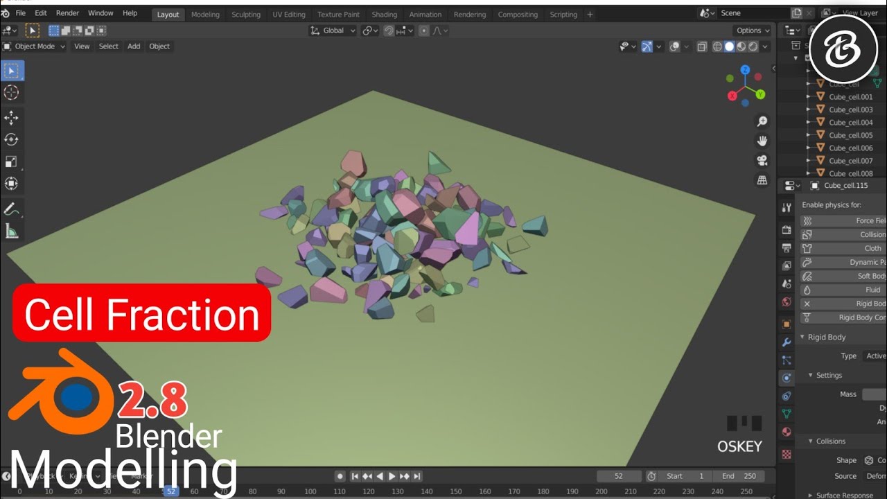 How to use cell fraction in Blender 2.8 | cell fraction add-on in ...
