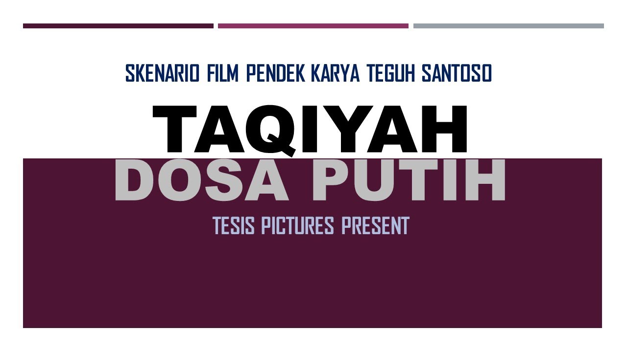 Skenario film TAQIYAH tema misteri antara polisi dan bandar narkoba ...