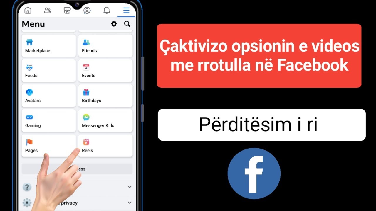 Si të çaktivizoni opsionin e videos me rrotulla në Facebook 2024 ...