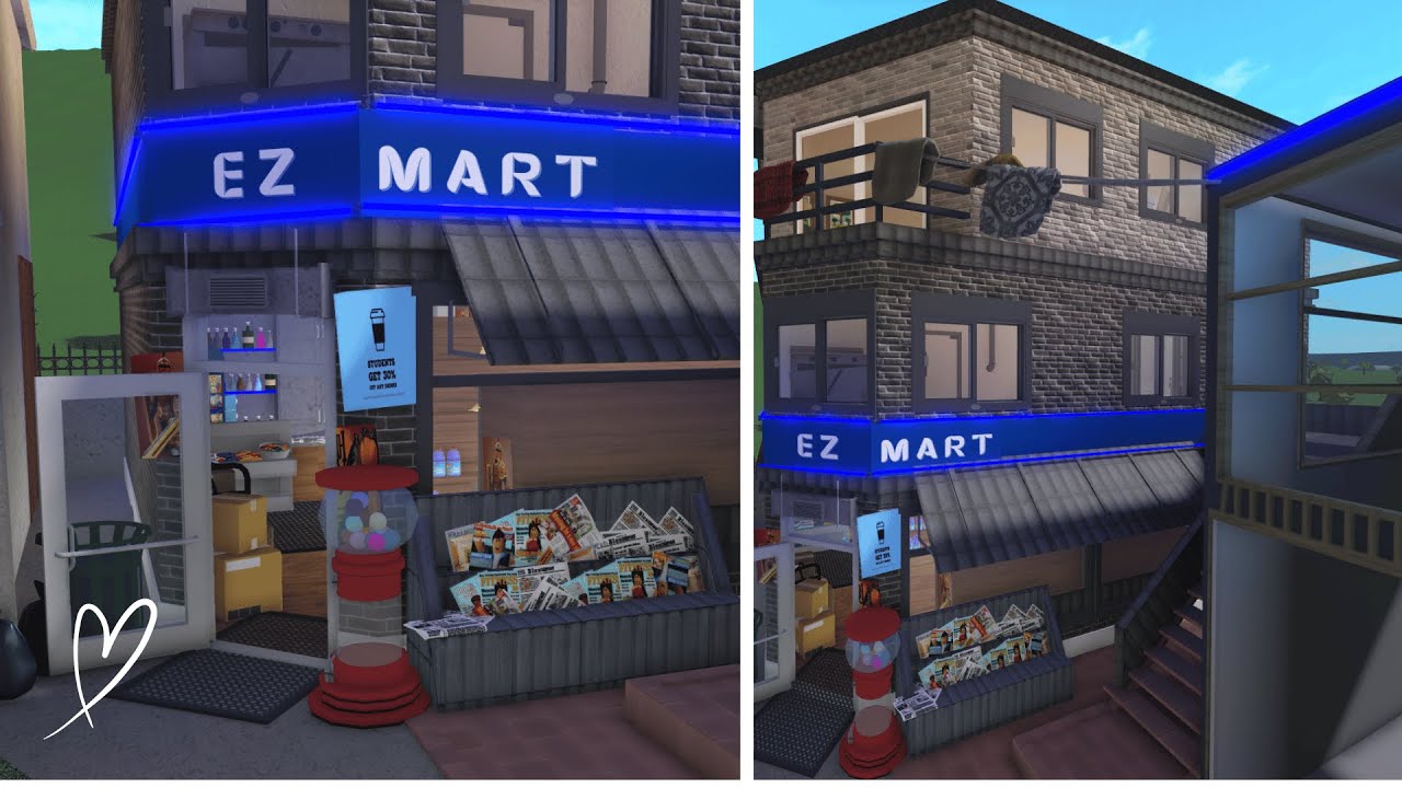 CORNER SHOP AND APARTMENT BUILD & DECORATION in BLOXBURG | decorating, custom builds - YouTube