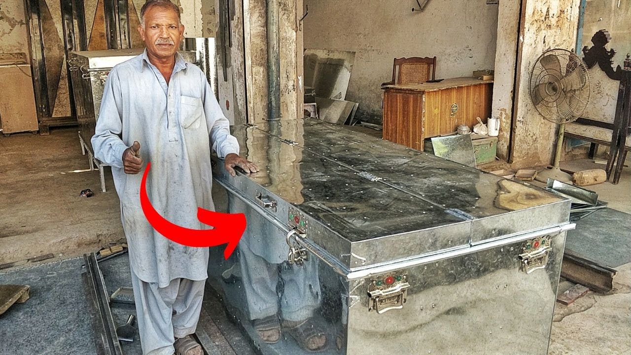 60 Year Old Man's Art Of Making Incredible Metal Trunk | How To Make ...