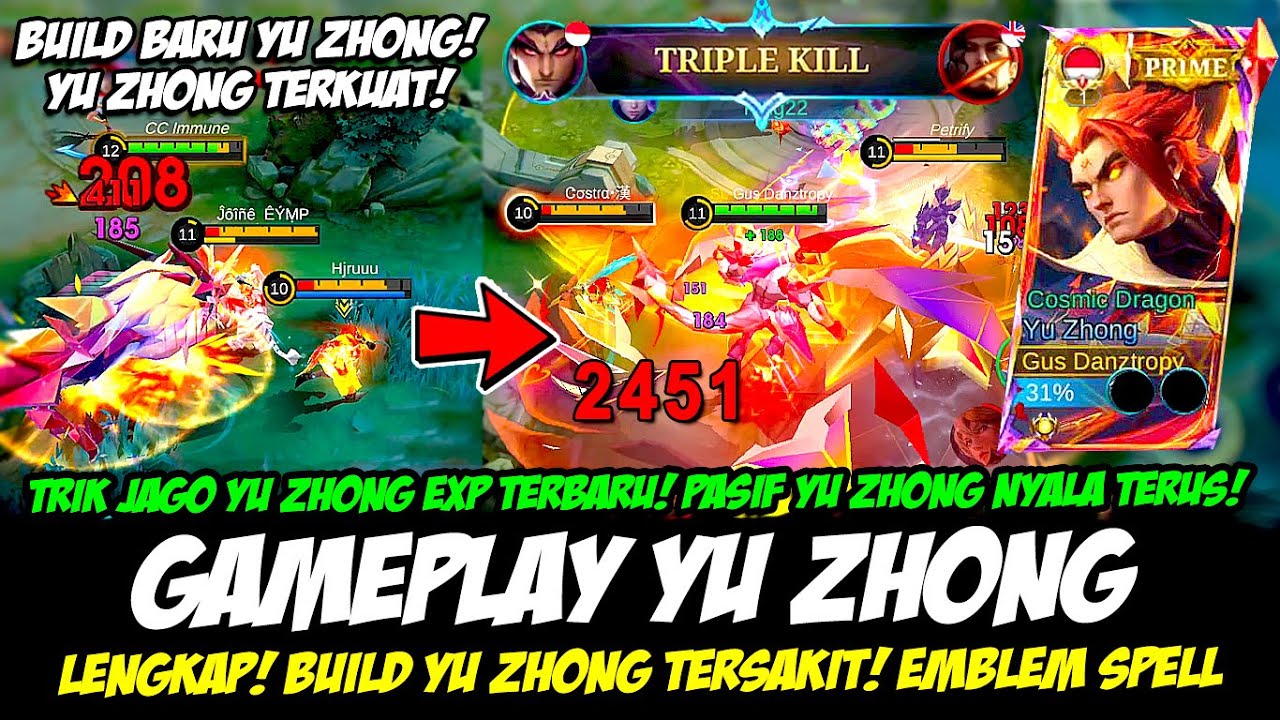 CARA JAGO MAIN YU ZHONG EXP LANE + COMBO YU ZHONG TERBARU BUILD YU ...
