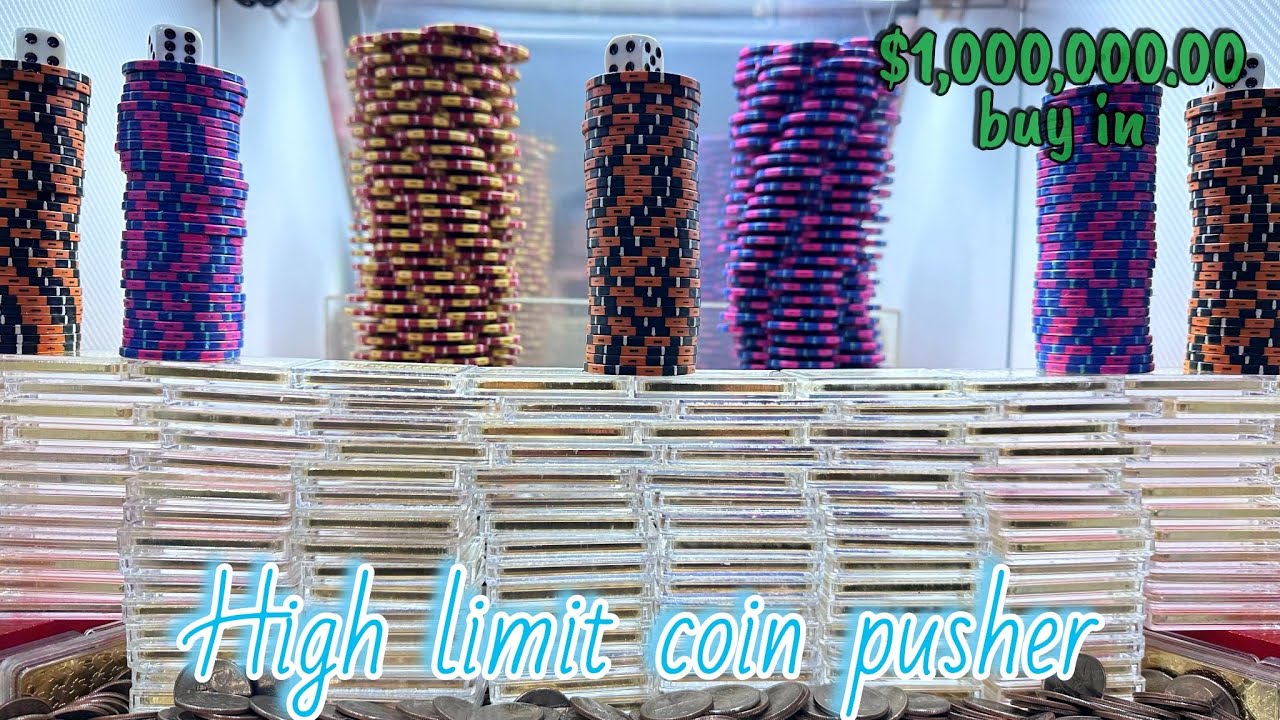 Massive golden wall high limit coin pusher - YouTube