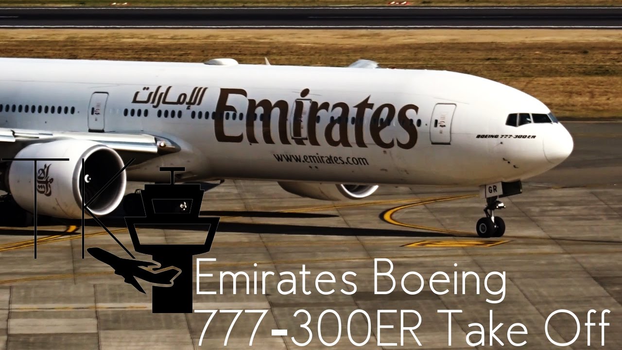 Powerful Emirates Boeing 777-300ER Take Off at Brussels Airport (BRU ...