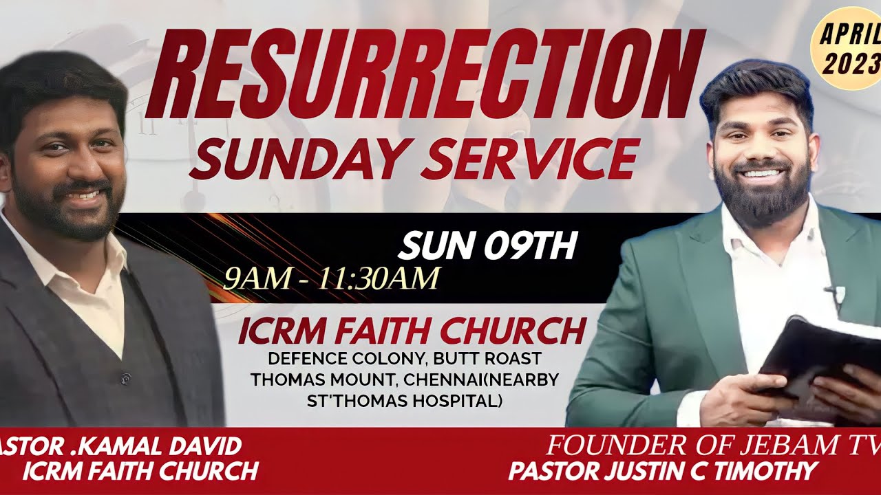 🔴🅻🅸🆅🅴Resurrection Sunday || ICRM FAITH CHURCH || PR.JUSTIN C TIMOTHY ...