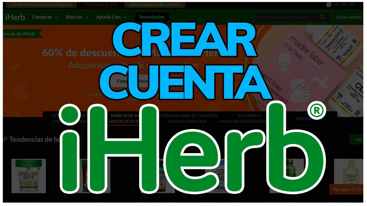 ️ Cómo CREAR CUENTA en iHERB en 2025 || Tienda Online de Productos Naturales, Vitaminas, etc ...