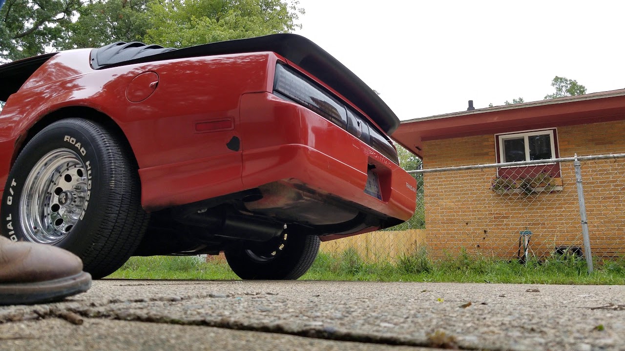 3.5" mufflex exhaust 86 transam - YouTube