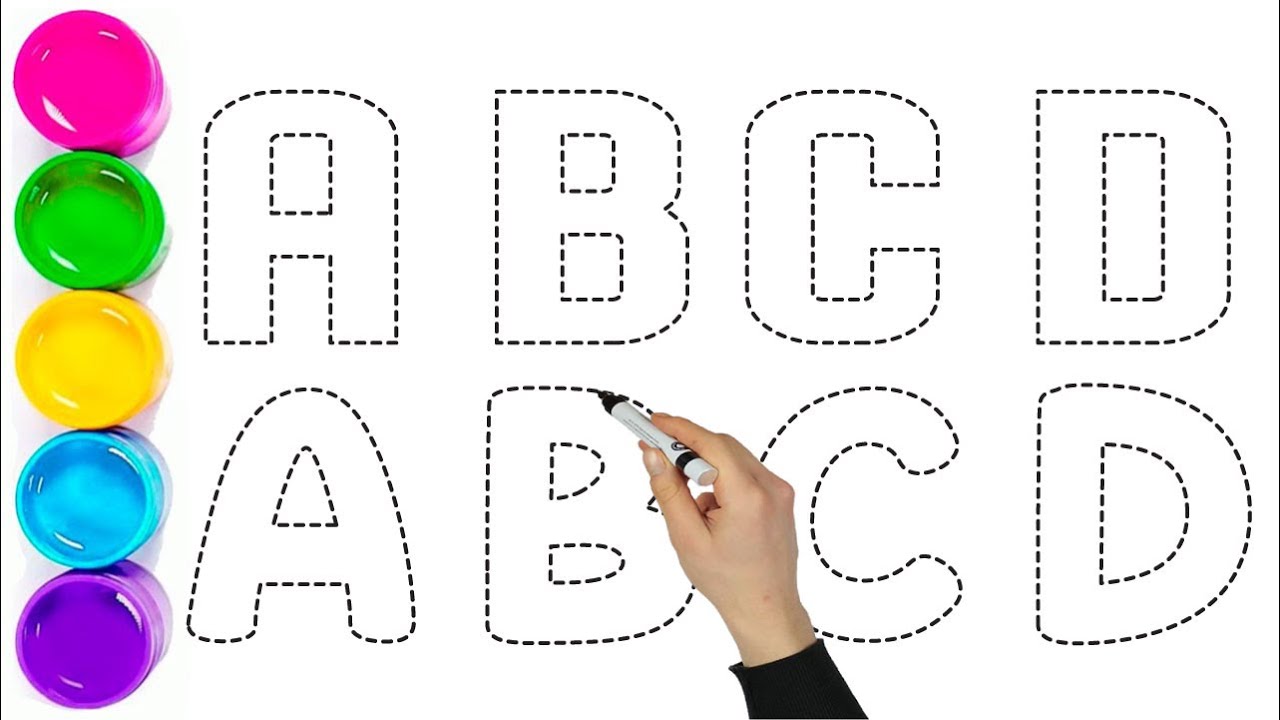 Let's Learn to Draw and Paint ABCD for Kids // Easy Step by Step ...