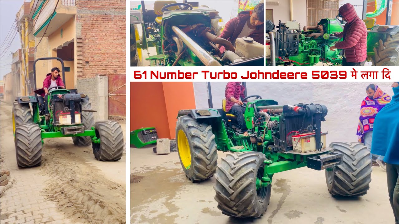 😨😀क्या 5039 चला पाए गा 61 Number Turbo// Johndeere 5039 Turbo fitting ...
