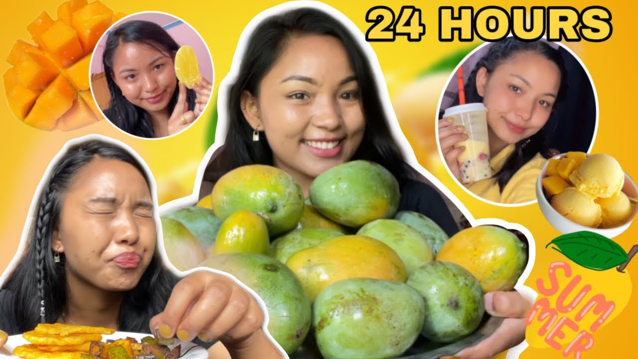 I only Ate MANGOES for 24 HOURS🥭😘||Trying Mango Boba, Dry Mango😰 - YouTube