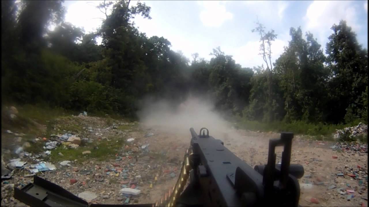 Firing the M2 .50 caliber machine gun - YouTube