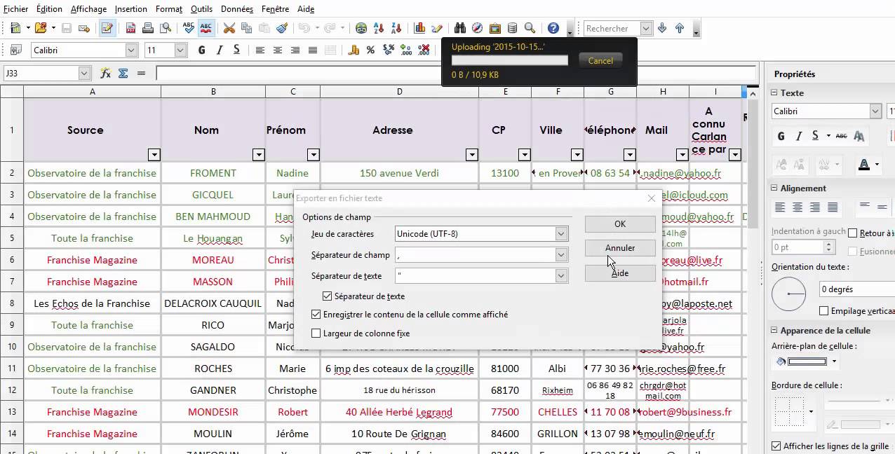 Prospecter sur Excel : excel vers CSV pour FranContact - YouTube