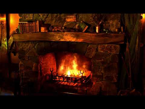 Warm and Cozy Fireplace In Cabin Ambience | Crackling Fireplace Sounds ...