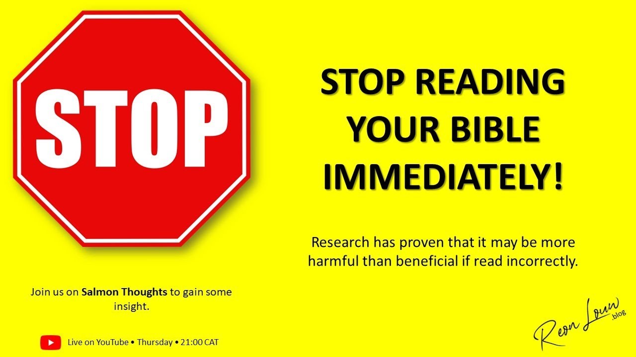 Stop reading your Bible! - YouTube