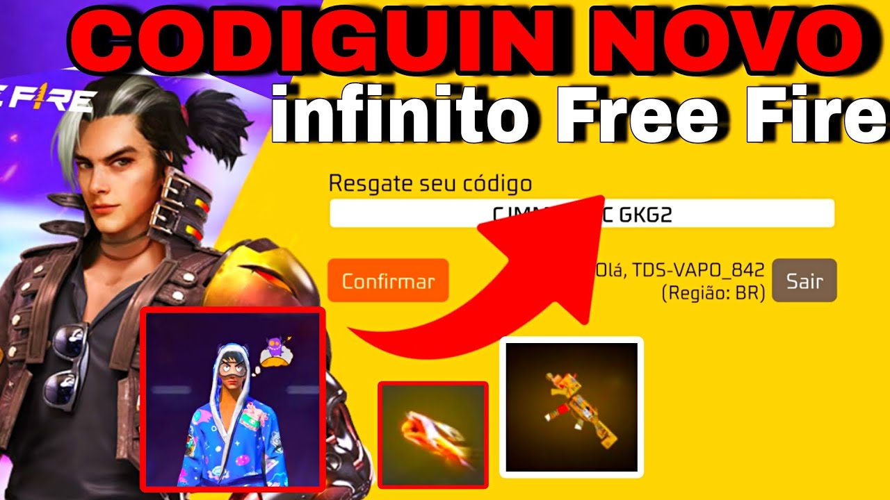 NOVO CODIGUIN INFINITO FREE FIRE RESGATE AGORA! COMO PEGAR O NOVO ...