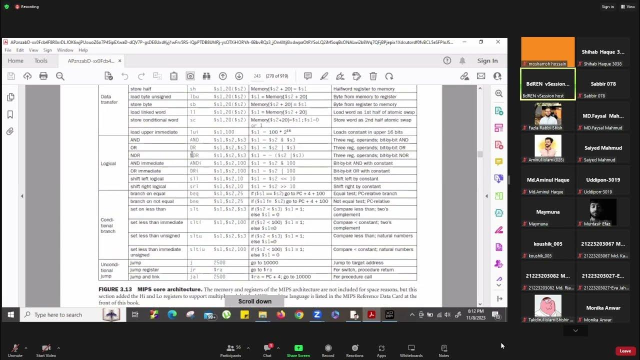 Computer Architecture Class | CSE 215 | 08 Nov 2023 | Md. Mahbubur Rahman | BUBT - YouTube