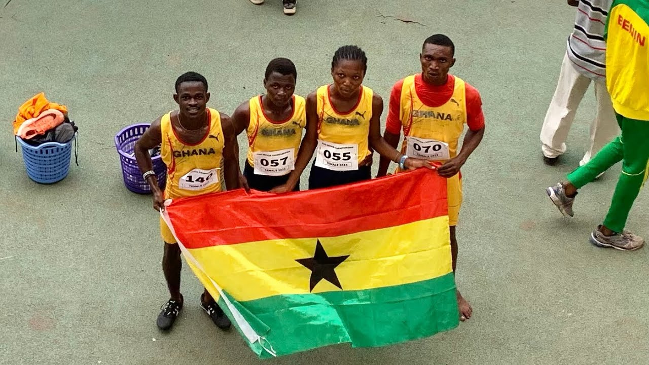 4x400m mix relay. Team Ghana wins. 5Nation Athletics championship ...