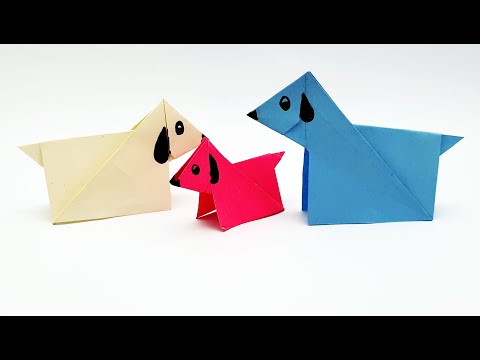 How to make Cute 3D Origami Dog | Easy DIY Paper Crafts Tutorial.