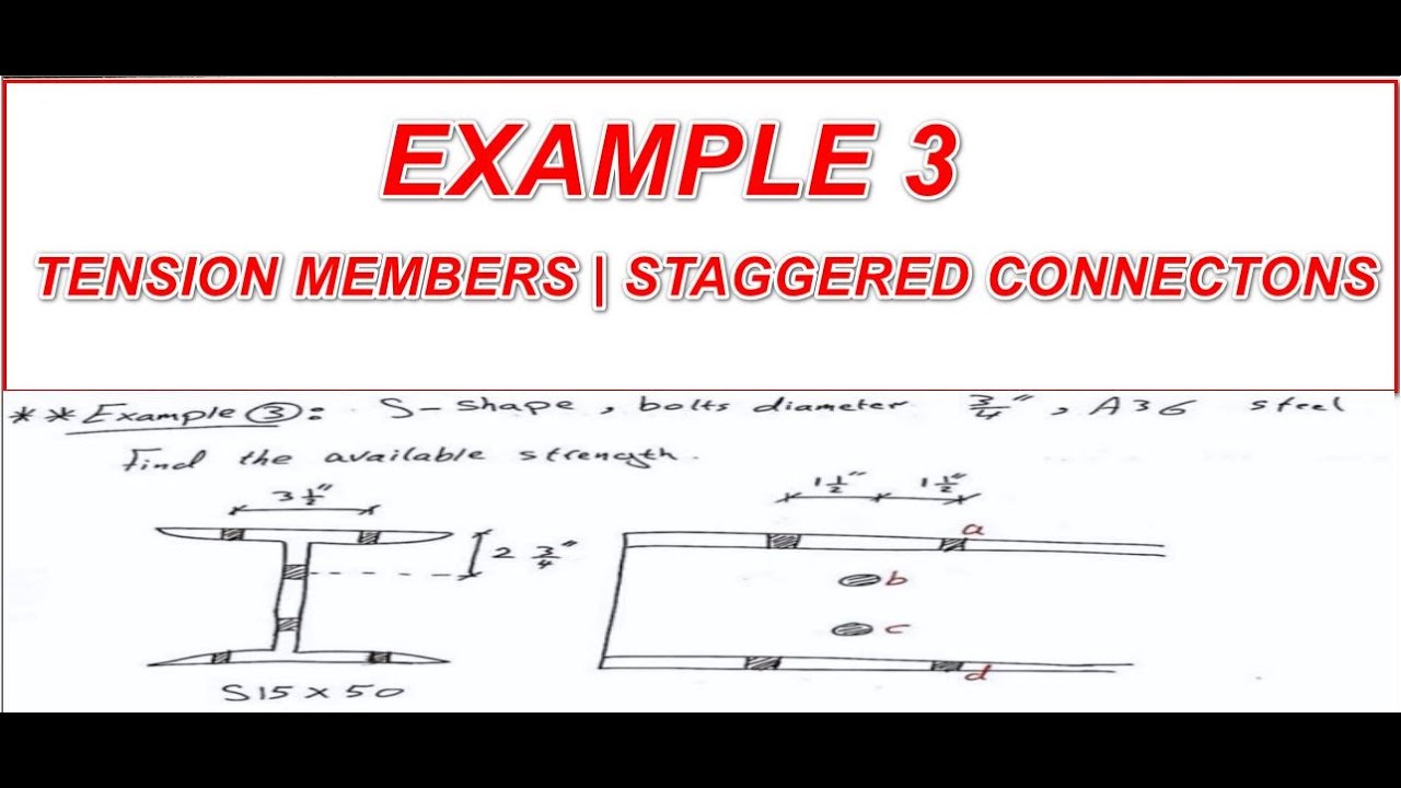 8- Example 3 Tension Members | Staggered Connections - YouTube