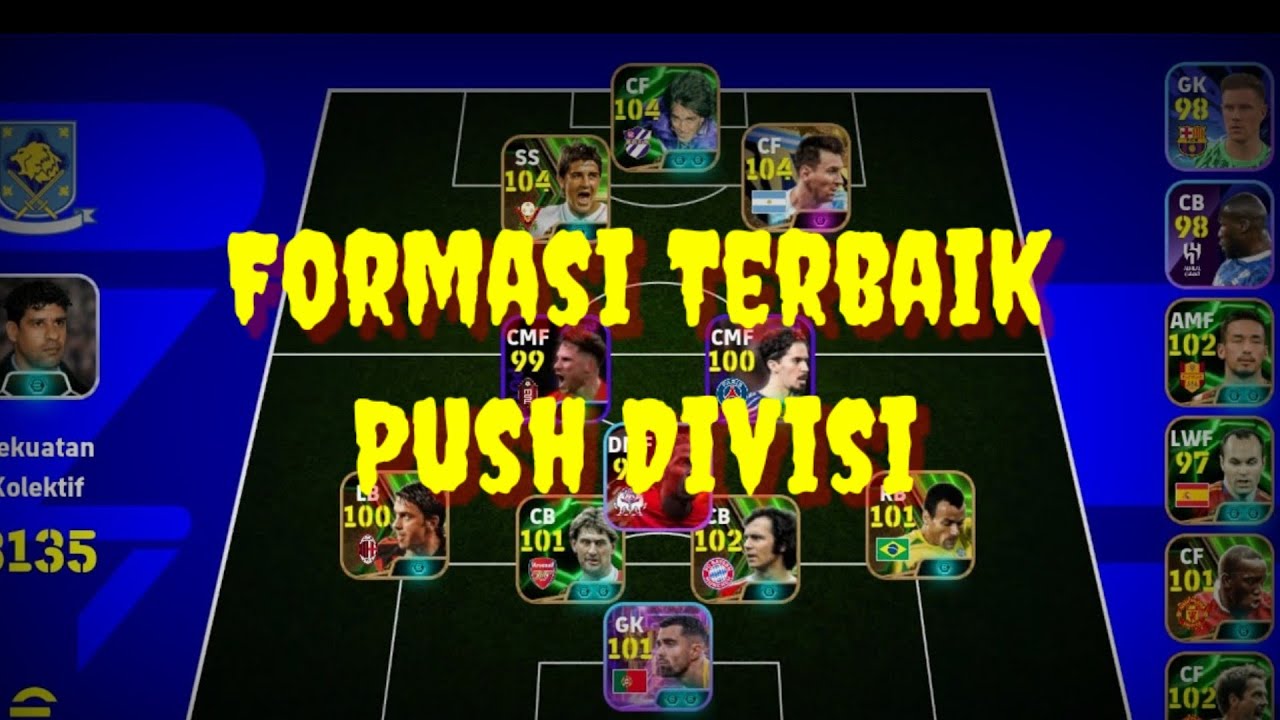 Formasi terbaik push divisi Efootball 2025 - YouTube