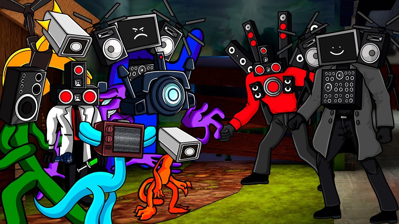 Titan Speakerman & Titan TV Man together VS Skibidi TV Rainbow Friends ...