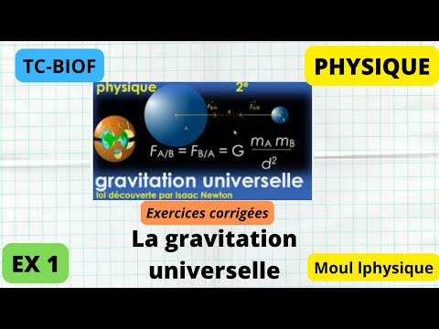 Gravitation universelle : exercices corrigés ( EX 1) - YouTube
