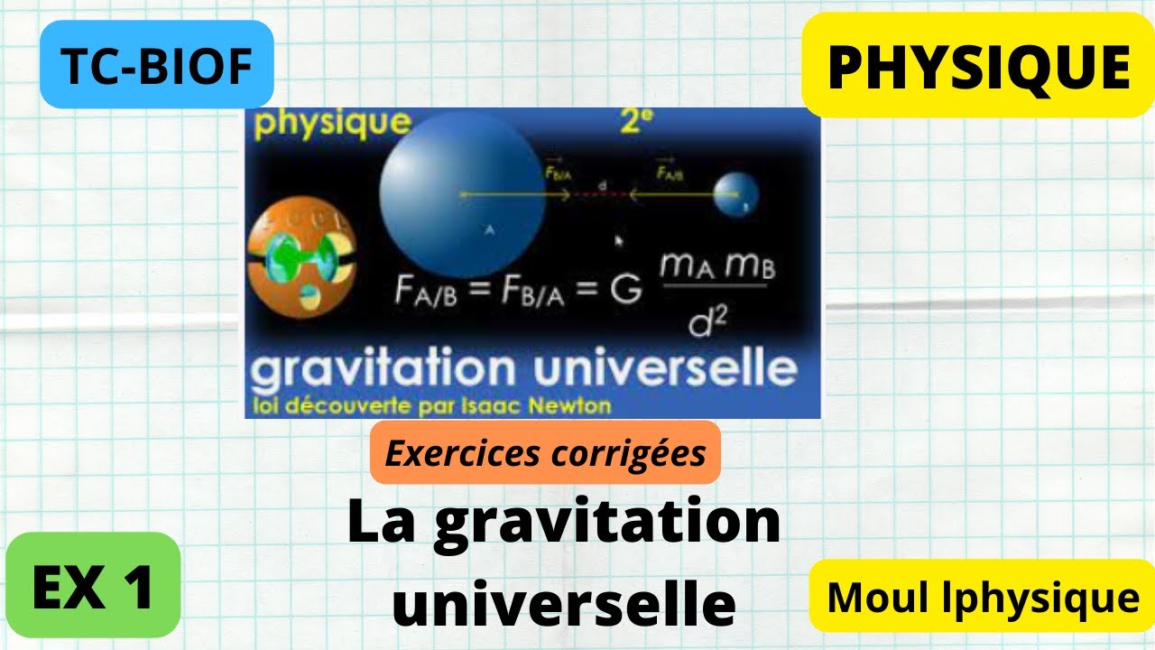 La gravitation universelle tronc commun : exercices corrigés ( EX 1 ...