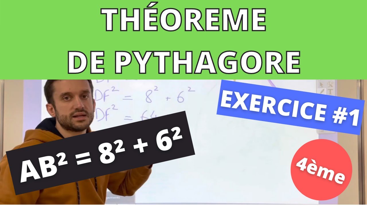 Théorème de Pythagore : Exercice calcul de l'hypoténuse - YouTube