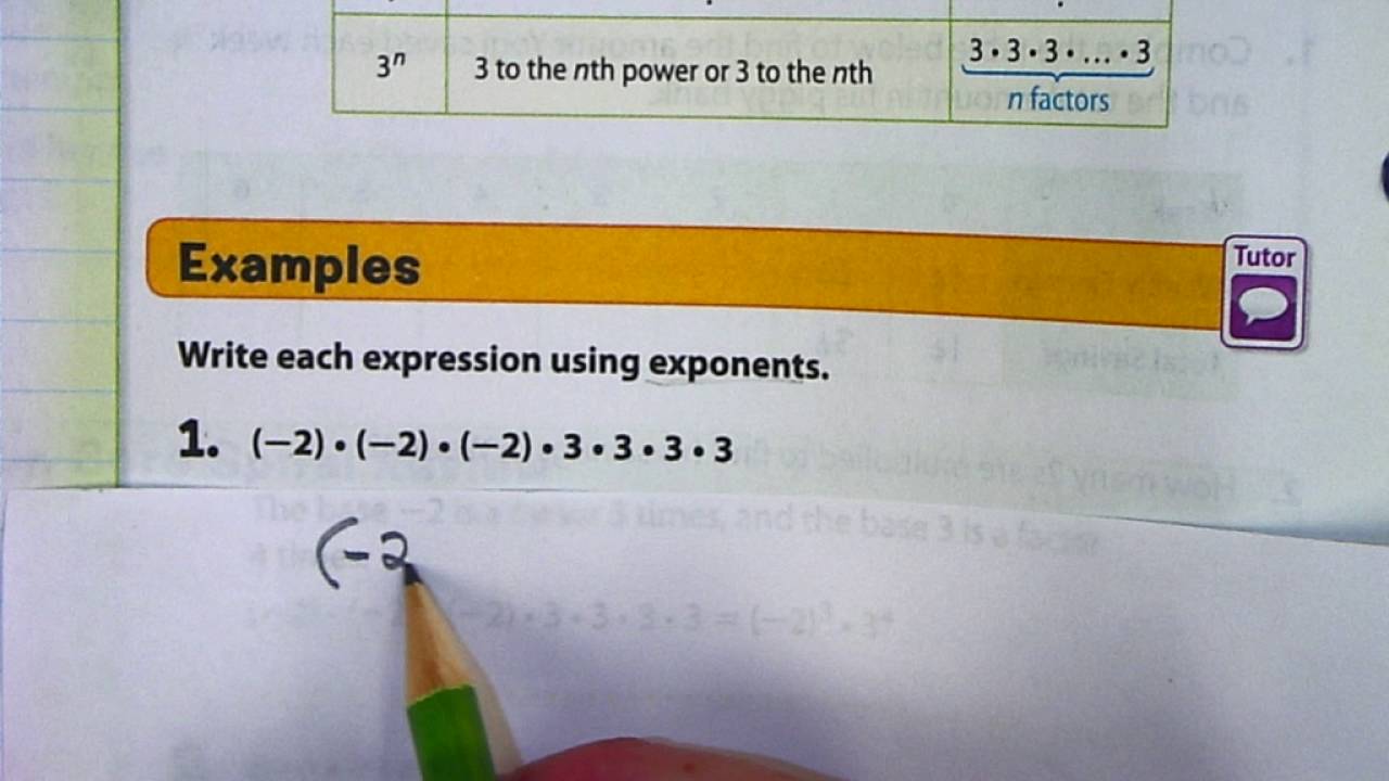Lesson 1.2 Powers and Exponents - YouTube