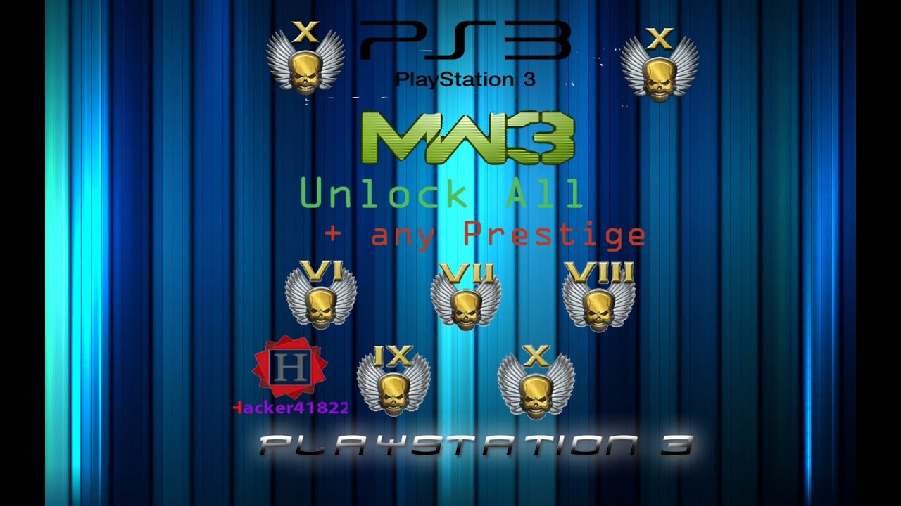 MW3 Unlock all Prestige Hack RTE RTM {PS3] - YouTube