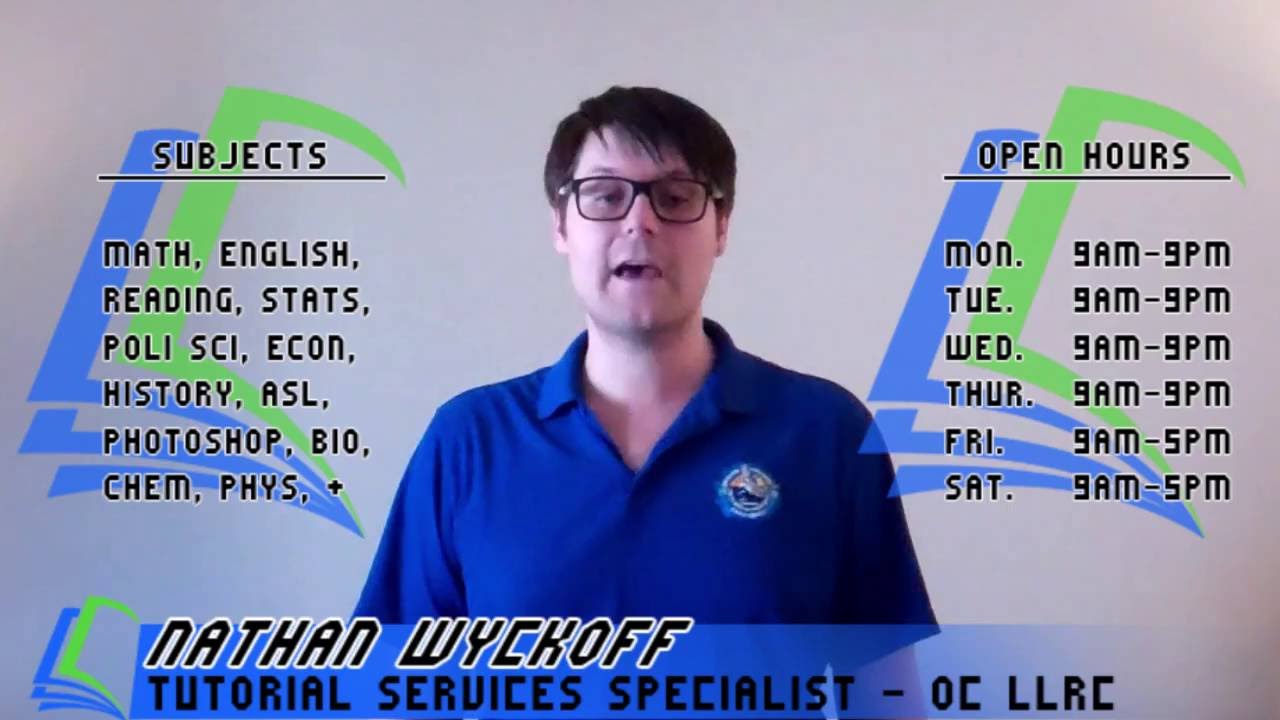 Welcome To Oxnard College's LLRC Tutoring Center - Normal Hrs. - YouTube