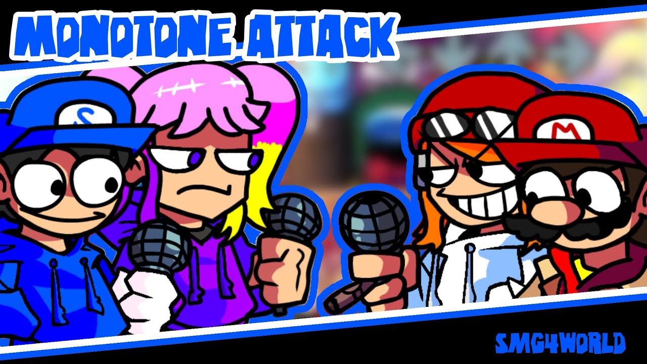 glitch attack (FNF SMG4world - monotone attack) - YouTube