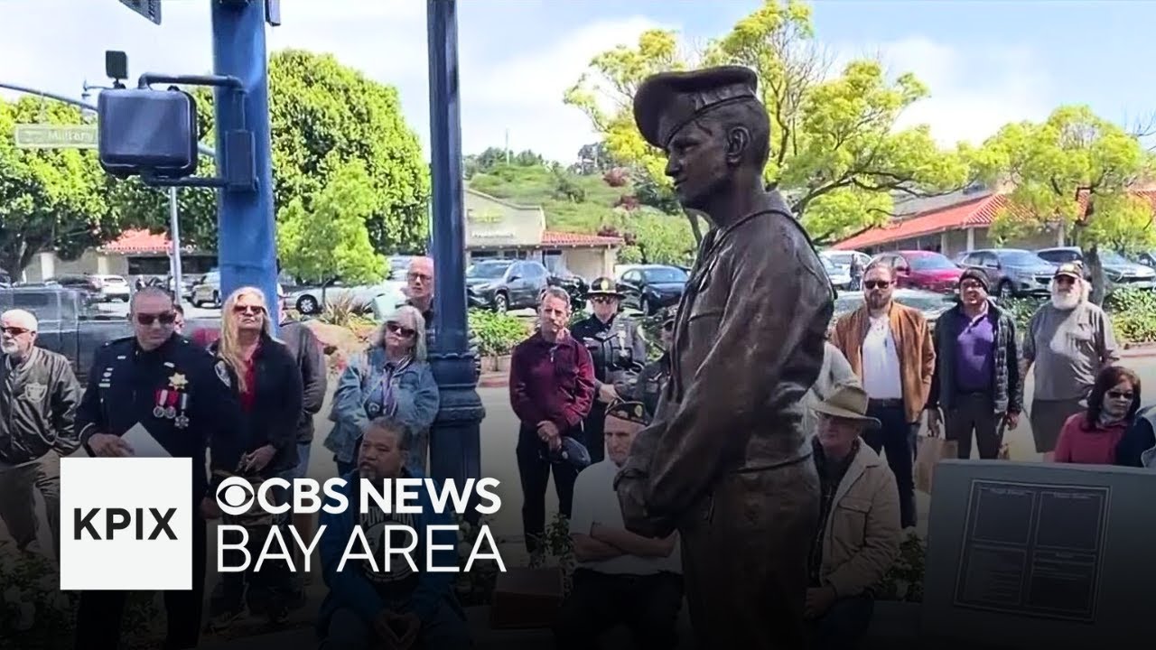 Monument unveiled in Benicia to World War II veteran Harold Bray - YouTube