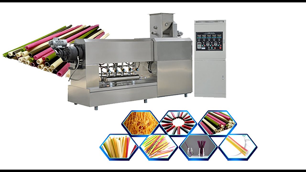 biodegradable drinking straws extruder - YouTube