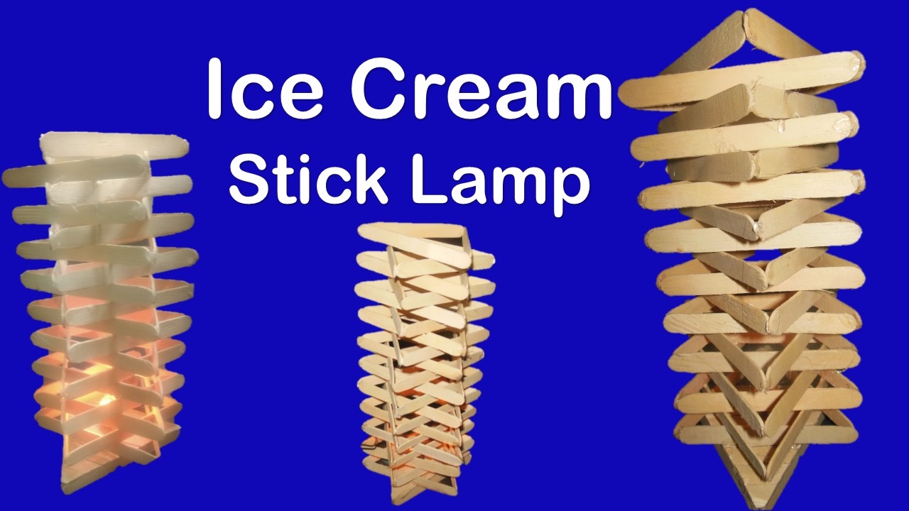How to make ice cream stick lamp/raj easy craft - YouTube
